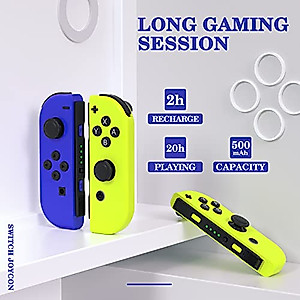 ZNIKVW Joycon Controller Compatible for Switch, Wireless Joy Cons Replacement for Switch Controller, Left and Right Switch Joycons Support Dual Vibration/Wake-up Function/Motion Control