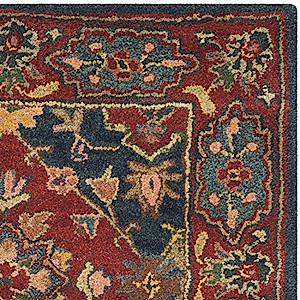 SAFAVIEH Heritage Collection Accent Rug - 4' x 6', Red & Multi, Handmade Traditional Oriental Wool, Ideal for High Traffic Areas in Entryway, Living Room, Bedroom (HG926A)