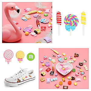 Kawaii Nail Charms, 50 Pcs Slime Charms Bulk, Candy Charms for Acrylic Nails, Cute Flatback Resin Charms for DIY Crafts Making, Ornament Scrapbooking