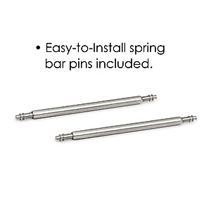 Speidel Men's Stainless Steel Comfortable Stretch Watch Band Silver Tone Tone Replacement Strap, 16-22mm, Straight End End with No Clasp, Long