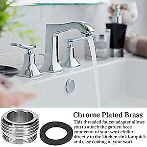 Kitchen Faucet Diverter Valve, Faucet Adapter Kitchen Sink to Garden Hose Adapter Dual Threads 15/16"-27 Male and 55/64"-27 Female to 3/4" MGH