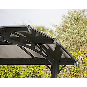 Palram - Canopia Arcadia 12 x 21 x 6.5 Carport, Heavy Duty Metal Car Port, Weather-Protected Aluminum Frame, Polycarbonate RV & Car Storage, UV Protected, DIY Truck Garage Kit, 10-Year Warranty, Gray