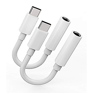 2Pack,USB C to 3.5mm Headphone Adapter Type C Jack AUX Dongle Audio Earphone Compatible with Google Pixel Nexus 6 5 4 3XL,Samsung Galaxy S20 S21 S10 S9Ultra Note,for iPad Pro air4 2020 2019 Cable Cord