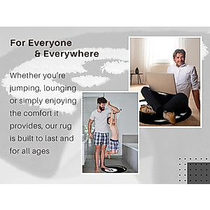 Slothy Fafi 8 Ball Rug - 24 Inch White & Black Hypebeast Rug - Cool Rugs and Aesthetic Rugs for Bedroom & Living Room - Y2K Rug for Y2K Room Decor