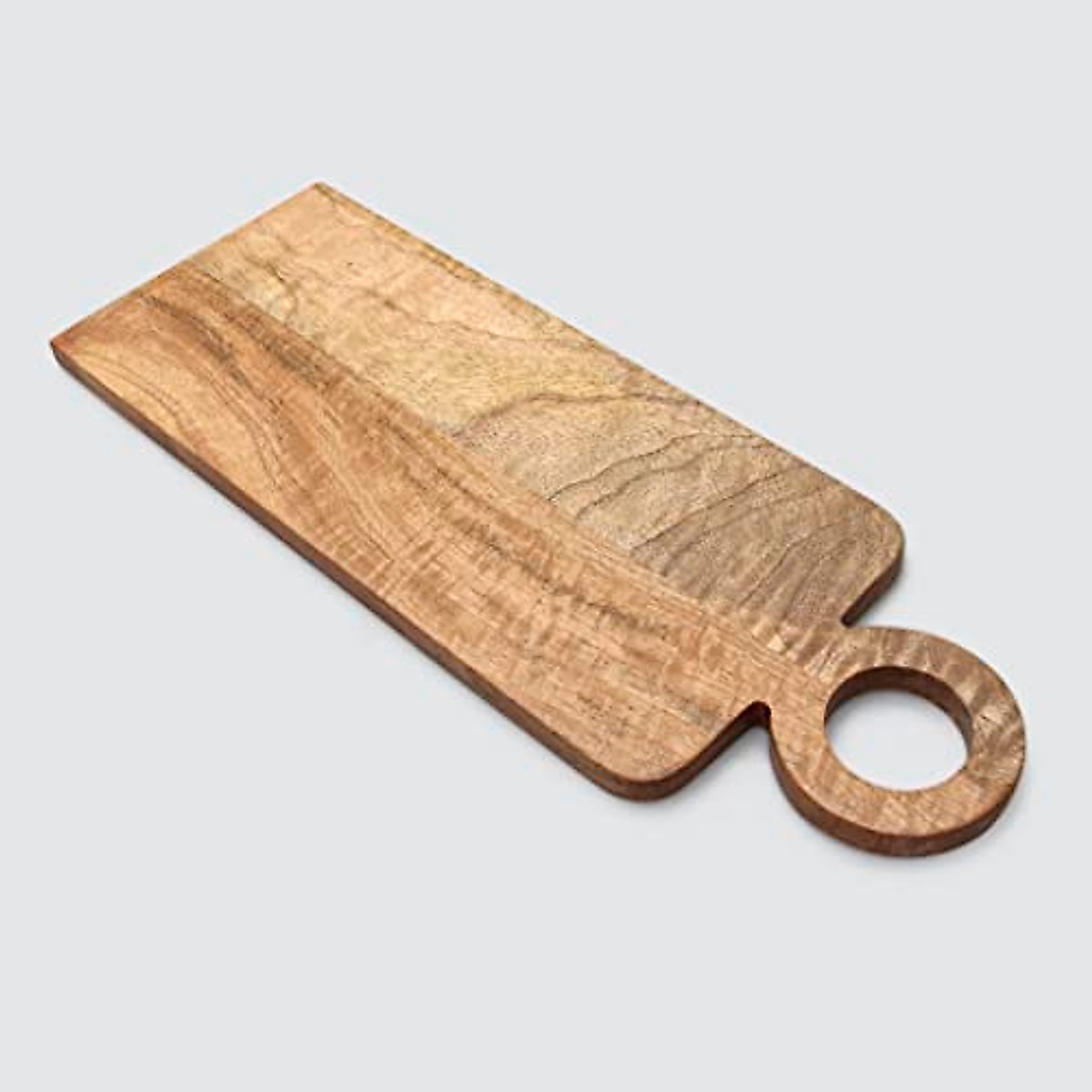 My Savory Table Mango Wood Serving Board With Enamel, Professional and Home Use Cheese Paddle Board With Handle 18 x 7 x 0.5 Inch, Natural