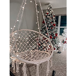 VIVOHOME Hanging Hammock Chair with 39 Feet Long LED Lights for Indoor Outdoor, 330 lbs Capacity, Note: Stand Not Included