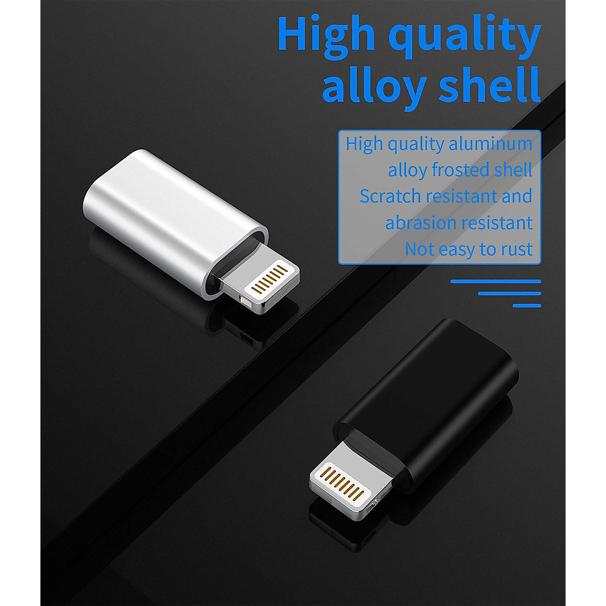 4Pack USB C Female to Lightning Male Adapter for iPhone 12 11 mini XR/XS/SE/7/8/X/Plus/Pro Max Ipad Air Mini Type Compatible with Charging Data Transmission Connect Charger Connector Cable Converter