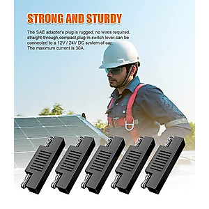 BERLAT SAE Connector SAE to SAE Polarity Reverse Quick Disconnect Cable Plug Adapter for Solar Panel Battery Power Charger - 5Pack