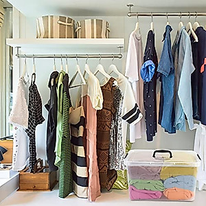 Zopnny 4-Pack 18 L Plastic Storage Box Container, Clear Latch Bin with Handle and Lid