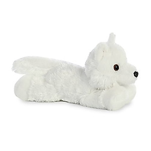 Aurora® Adorable Mini Flopsie™ White Wolf Stuffed Animal - Playful Ease - Timeless Companions - White 8 Inches