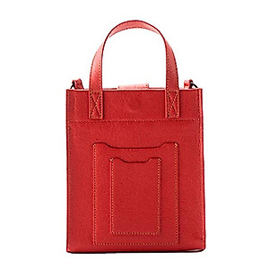 Harlie K SAMI Vegan Leather Small Crossbody Shoulder Bag Mini Purse Handbags for Women (Red)