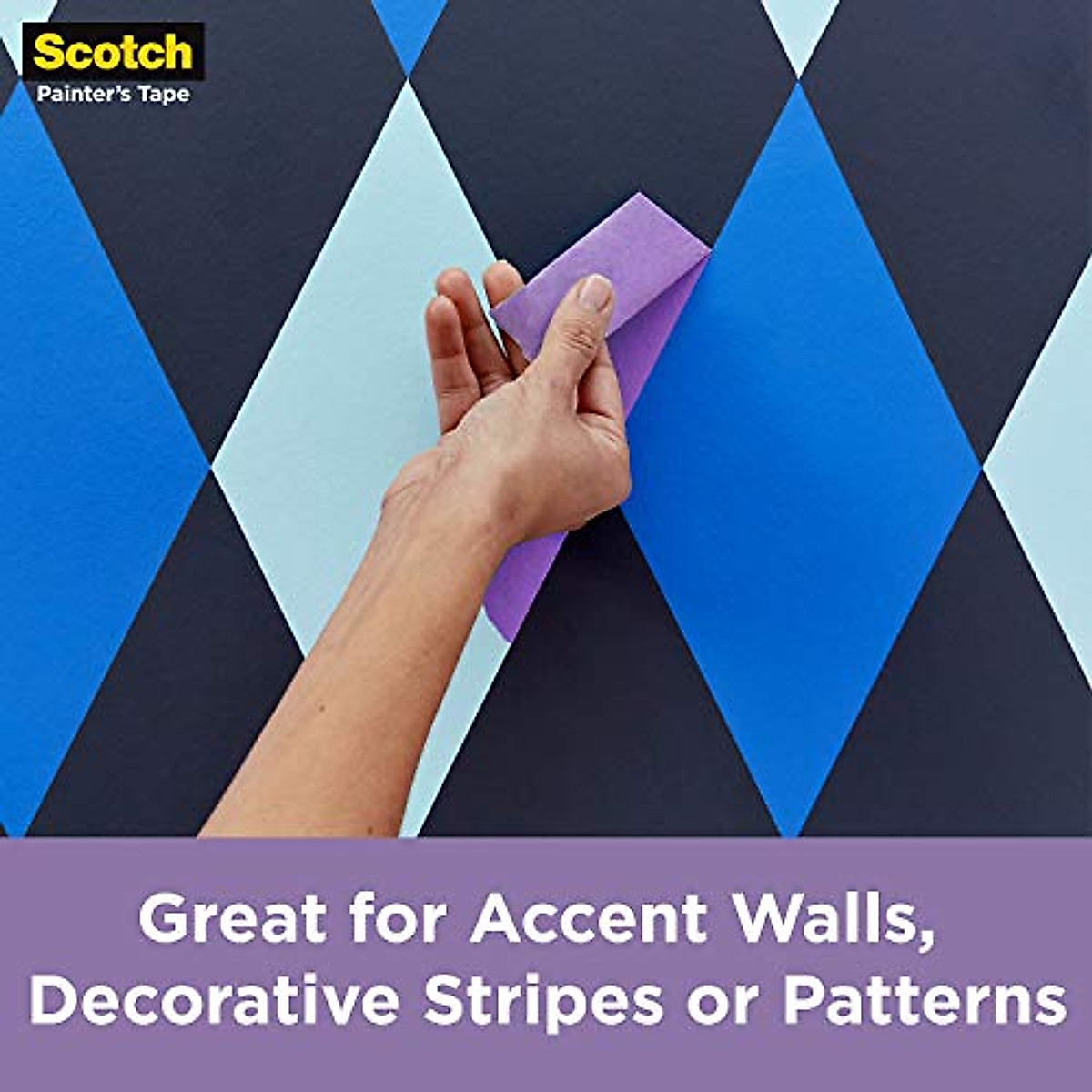 Scotch Delicate Surface Painter's Tape, Purple, Masking Tape Protects Delicate Surfaces and Removes Easily, Multi-Surface Painting Tape for Indoor Use, 1.41 Inches x 60 Yards, 4 Rolls