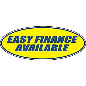 SSWBasics Oval Windshield Slogan Sticker - Blue/Yellow - Easy Financing Available - 14ʺL x 5 1/2ʺH - Pack of 12