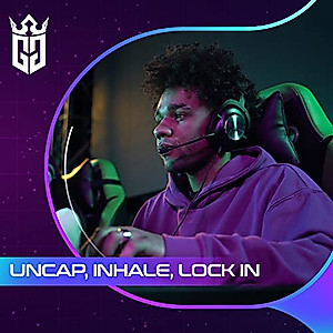 GIT GUD® Gaming Vapor Inhaler | Energy + Focus Amplifier for Esports Athlete Gamer | Stimulating Aromatherapy Scent | Portable Pre Workout Performance Disposable | Banana Royale (4 Pack)