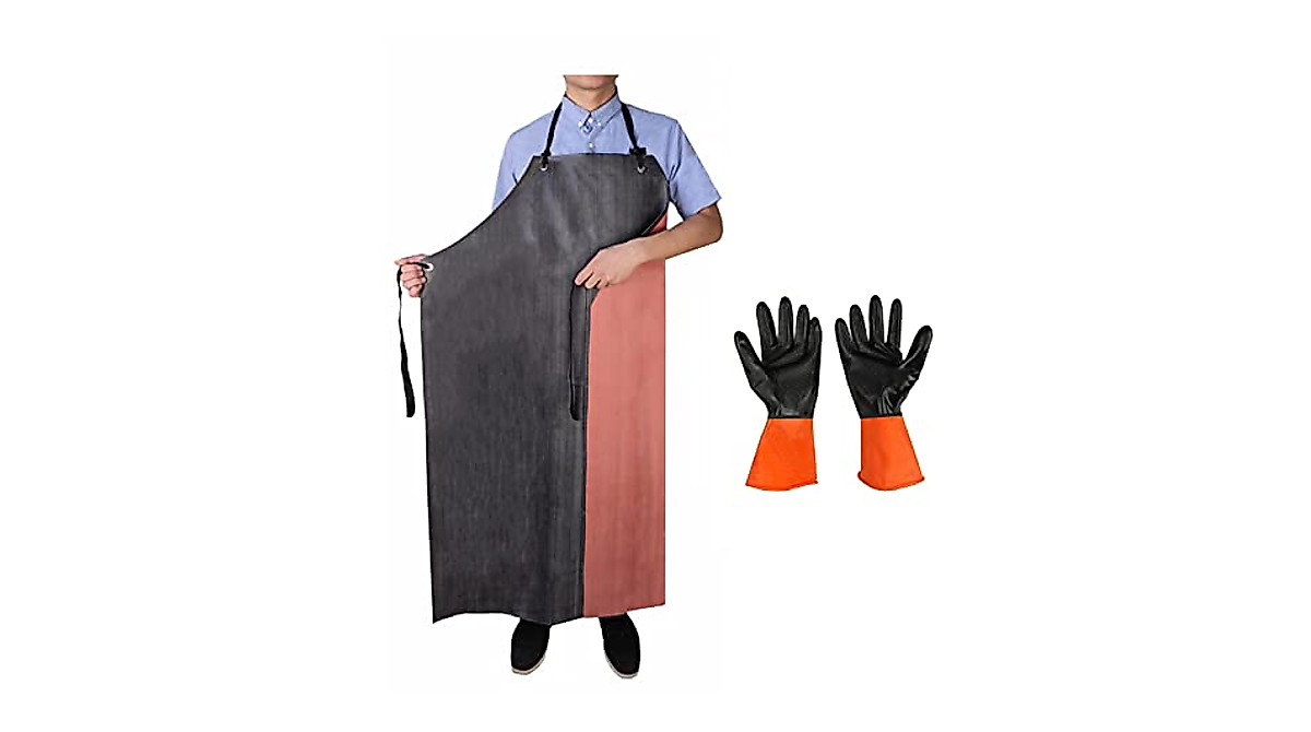 Heavy Duty Waterproof Rubber Apron & Gloves for All Tasks