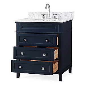 30" Felix Modern Style Navy Blue Bathroom Vanity 1810-V30NB-BS