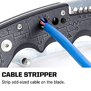 SOG Kilowatt- Electricians Pocket Knife with Wire Stripping Multi-Tool and 3.4 Inch AUS-8 Blade, UTP 10-22G Wire Stripper Knife (EL01-CP), Black