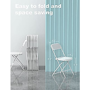 Nazhura Foldable Folding Chairs Plastic Outdoor/Indoor 650LB Weight Limit (White, 4 Pack)