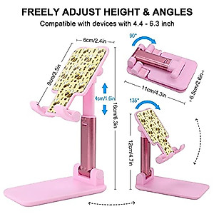 Bumble Bee Cell Phone Stand for Desk Foldable Phone Holder Height Angle Adjustable Sturdy Stand Pink-Style