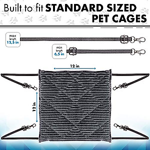 Small Pet Hammock - Ferret Hammock – Soft, Plush 2-Level Ferret Bed – Strong Hanging Hammock Pet Bedding – Machine-Washable Small Animal Hammock, Rat Bed, Guinea Pig Hammock by 2Brothers Wholesale