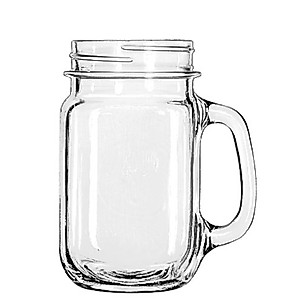 Libbey Drinking Jar with Handle, 16 -Ounce, Set of 12