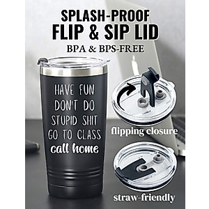 Onebttl College Student Gifts Tumbler for Men Women, School Student Gifts 20oz Stainless Steel Cup, Best gift for Christmas, Birthday - Black Call Home