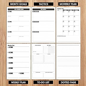 CAGIE Undated Planner Weekly and Monthly Planner with Inner Pocket Leather Organization To Do Notebook for Time Management Schedule 12 Months 54 Weeks, 5.7" x 8.3", Royal Blue