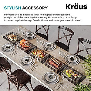 Kraus Multipurpose Over-Sink Roll-Up Dish Drying Rack, Colander and Trivet in Light Grey, KRM-10GREY