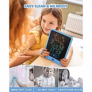 LCD Writing Tablet 10 Inch, Toys for 3 4 5 6 7 8 9 10 Year Old Boys Girls, Colorful Doodle Board Drawing Tablet, Gift for Boys Toddlers Age 3-12 Years, Memo Board, Drawing Pads with Lanyard(Navy)