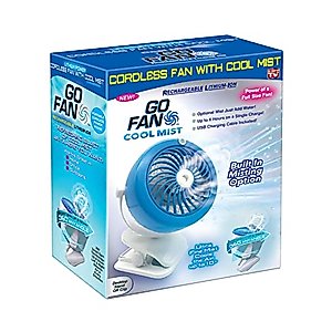 Spark Innovators Go Fan Cool Mist - Lithium Ion Fan w/ Built in Mister! - As Seen on TV