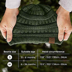 3-Pack Baby Beanies for Boys, Girls - Stretchy Knit Baby Hats, Cute Newborn & Toddler Winter Hat, Soft & Warm Infant Beanie 0-6 Months (Urban, S)