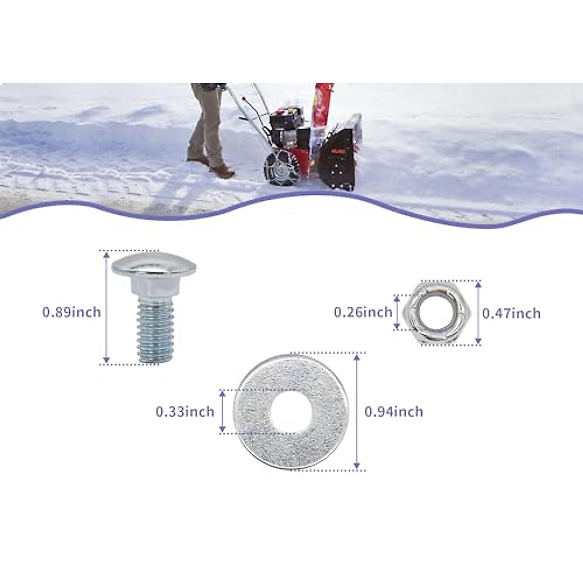 Huarntwo 6PK 710-0451 712-04063 Skid Slide Shoe Mounting Bolts Kit for MTD 784-5580 Snow Blower