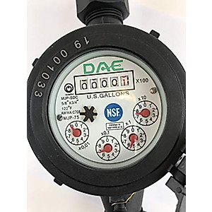 DAE MJP-75 NSF61 Non Lead Potable Plastic Water Meter, 3/4" NPT Couplings, Gallon