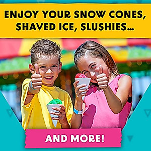 [4 Pack] Plastic Reusable Snow Cone Cups for Your Snow Cone Maker - No Leak, Durable Shaved Ice Cone Cups - Snow Cone Cup for Slushies, Shaved Ice Syrup or Juice - Family Pack Snow Cone Cups 6 oz
