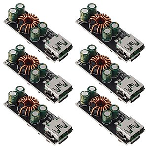 XIITIA 6pcs 60W 6-35V DC to USB-C PD 3.0 QC4.0 Type-A QC3.0 DC Fast Charge 12V 24V Step-Down Power Module USB Type-C Mobile Phone Quick Charge Adapter