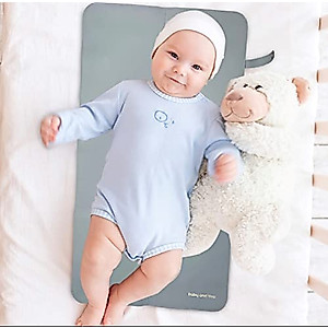 Speedy Barcodes Vegan Leather Diaper Changing mat, Mint blue, 16x30