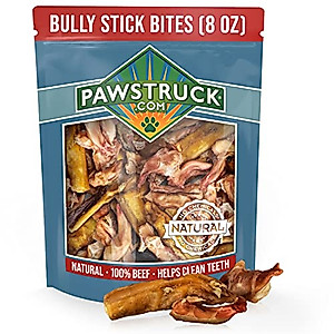 Pawstruck Natural Bully Bites, Value Pack 8 oz. Dog Chews for All Breeds, Low Fat and High Protein Dental Sticks for Dogs, Digestible Rawhide Alternative, Odorless Bully Sticks for Small Pups