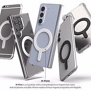 Sinjimoru for MagSafe Phone Grip, Soft Silicone Magnetic Finger Grip for iPhone 16/15/14/13/12, Comfortable One-Touch Holding, M-Tap Tok Black