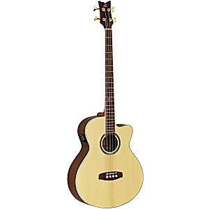 Ortega Guitars 4 String Deep Series Medium Scale Solid Top Acoustic-Electric Bass, Right (D558-4)