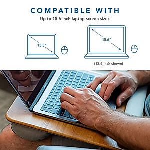 LapGear Home Office Pro Lap Desk with Wrist Rest, Mouse Pad, and Phone Holder - Gray Woodgrain - Fits up to 15.6 Inch Laptops - Style No. 91595