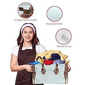 Storage Bins, Funny Cute Giraffe Storage Baskets for Organizing Closet Shelves Clothes Decorative Fabric Baskets Large Storage Cubes with Handles
