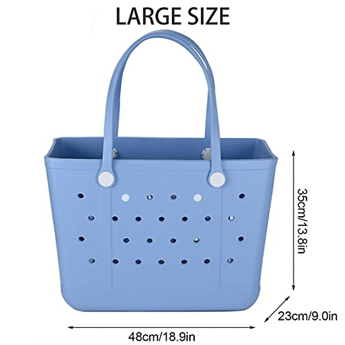Juyeesm X Large Rubber Beach Bag, Waterproof Sandproof EVA Beach Tote Bag Portable Outdoor Open Tote Handbag Bag for Beach Boat Pool Sports