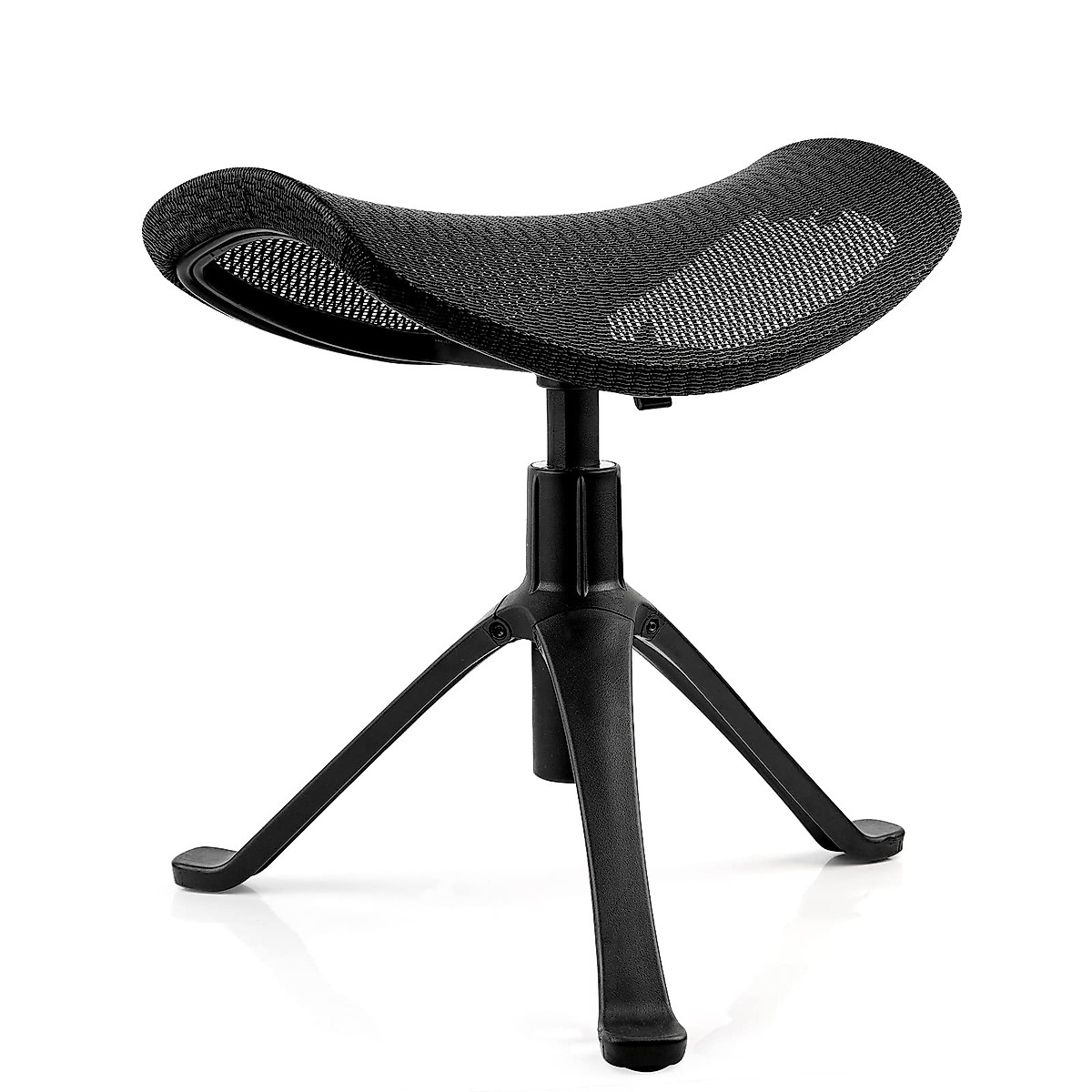 Lilithye Footrest Stool Under Desk Adjustable Height Footrest Ottoman Ergonomic Foot Stool with Wheels 360° Rolling Footrest for Home Office (Black)