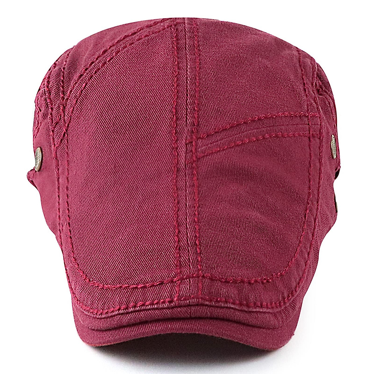 Men’s Lightweight Cotton Newsboy Hap Gatsby Cabbie Cap Classic Ivy Flat Hat Driving Hunting Golf Cap Red Scally Hat