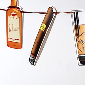 Whiskey Birthday Party Decorations for Men Happy Birthday Party Supplies Whiskey and Beer Theme Banner for 20th 30th 40th 50th Birthday Decorations Whiskey Birthday Banner
