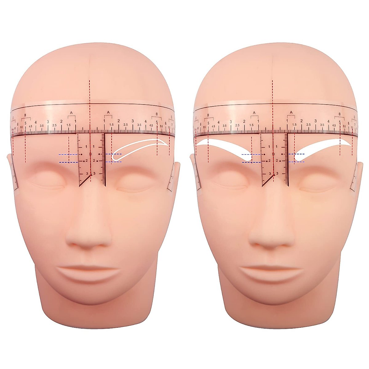 50pcs Disposable Eyebrow Ruler Stencils with Eyebrow Shape for Microblading Permanent makeup Tattoo Eyebrow design Eyebrow Mapping Ruler (Model B-50pcs)