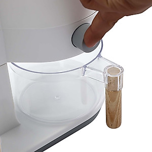 Xuthusman 11.02 lbs Dual Rice Dispenser with Two Measuring Cups, Free-standing Rice Dispenser, PP Dual Rice Storage Container 12 * 5.9 * 14.17in (White+Grey+Clear)