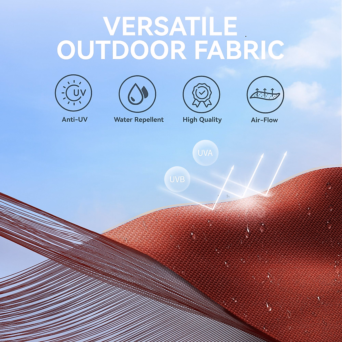 GREEN PARTY 10ft Outdoor Patio Umbrella, [Auto-Tilting] 3 Tiers Market Table Umbrellas with 1.5" Pole, 8 Sturdy Ribs, 3-Year-Non-Fading for Garden Deck Pool Backyard, Orange Red