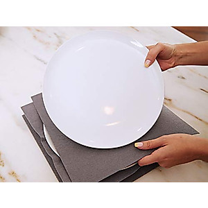 Covermates Keepsakes Dish Storage Box – Stackable, Reinforced Handles, China Storage-Beige Heather