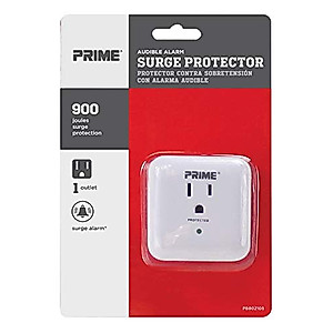 Prime Wire PB802105 1-Outlet Large Appliance Surge Protector with Surge Alarm